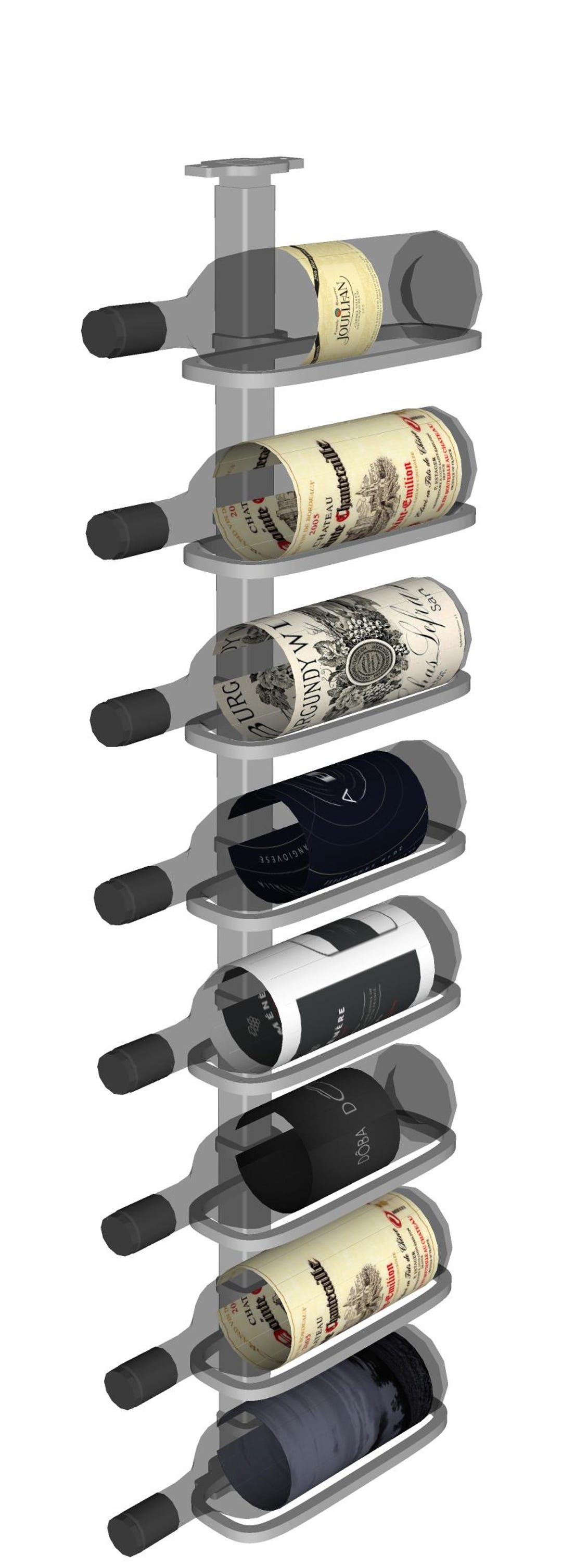 Floor to Ceiling / Pillar Series - Single Bottle Label Facing Wine ...