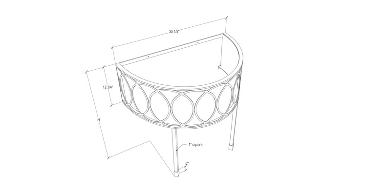 Metal Bathroom Vanity mason Half Round Iron Vanity - Etsy