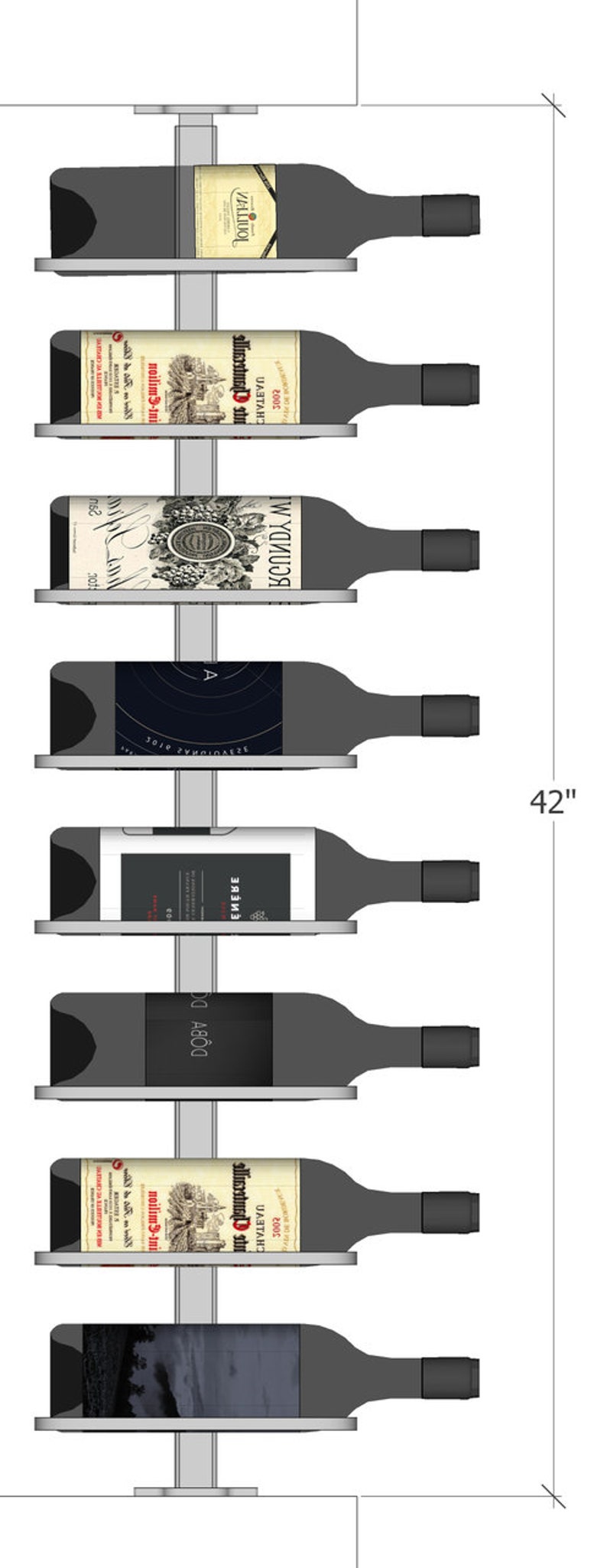 Floor to Ceiling / Pillar Series - Double Bottle Divide Wine Rack - Etsy