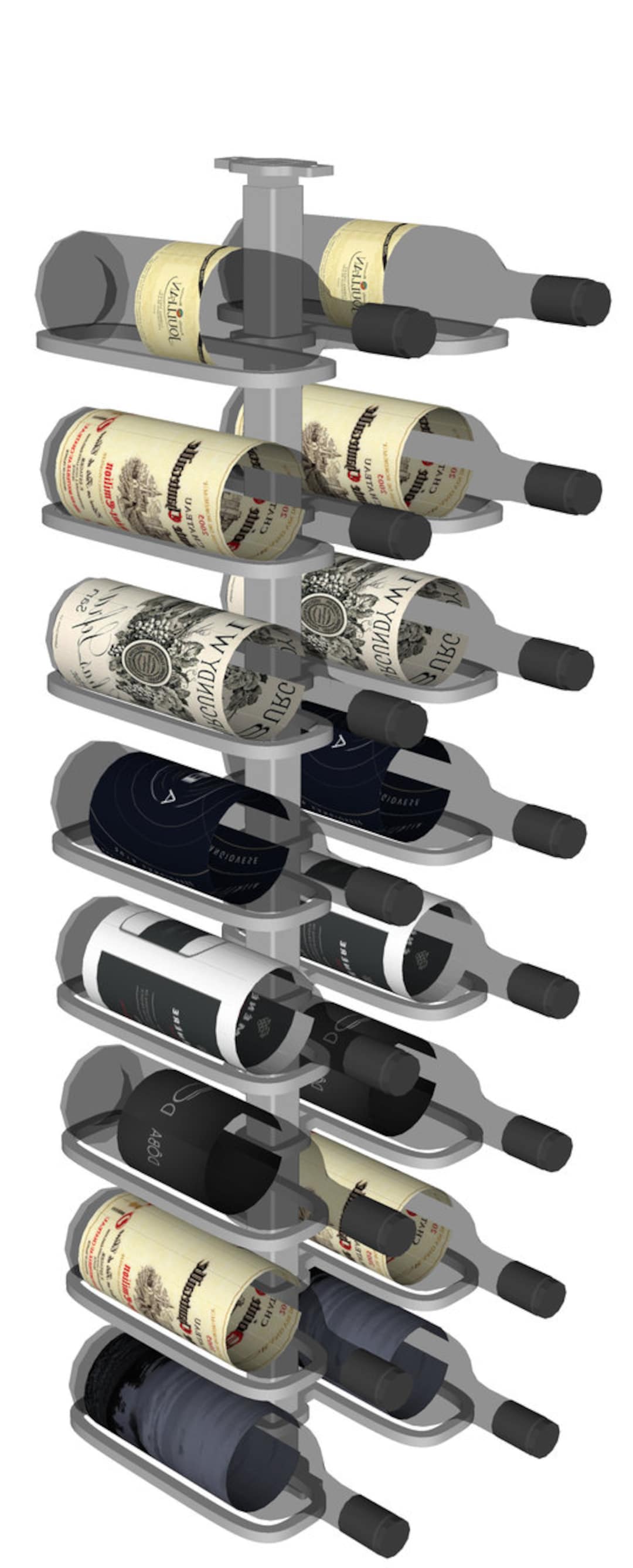 Floor to Ceiling / Pillar Series Double Bottle Divide Wine Display - Etsy