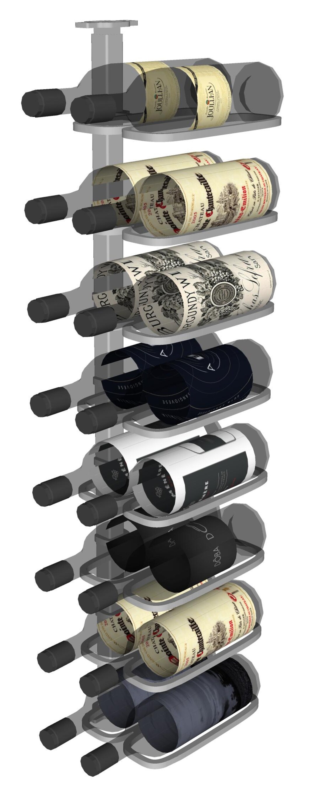 Floor to Ceiling / Pillar Series - Double Bottle Label Facing Wine ...