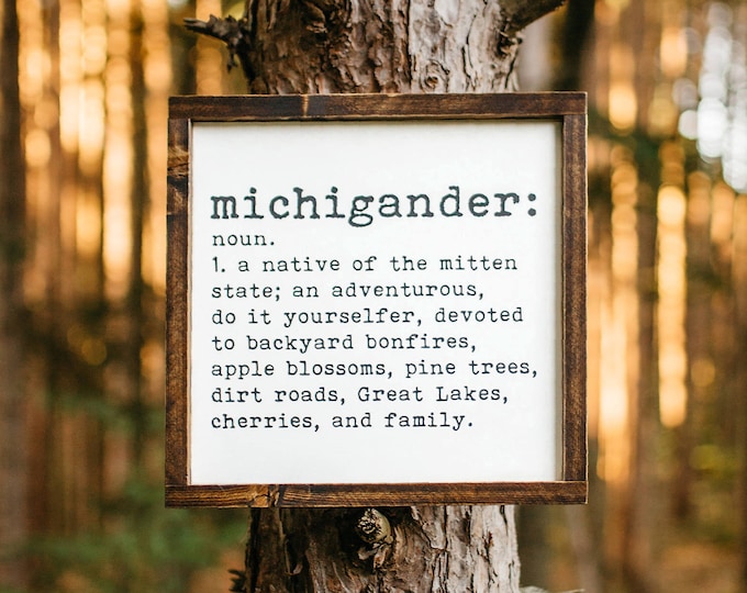 Michigan Wood Sign | Hand Painted Framed Sign | Definition of a ...