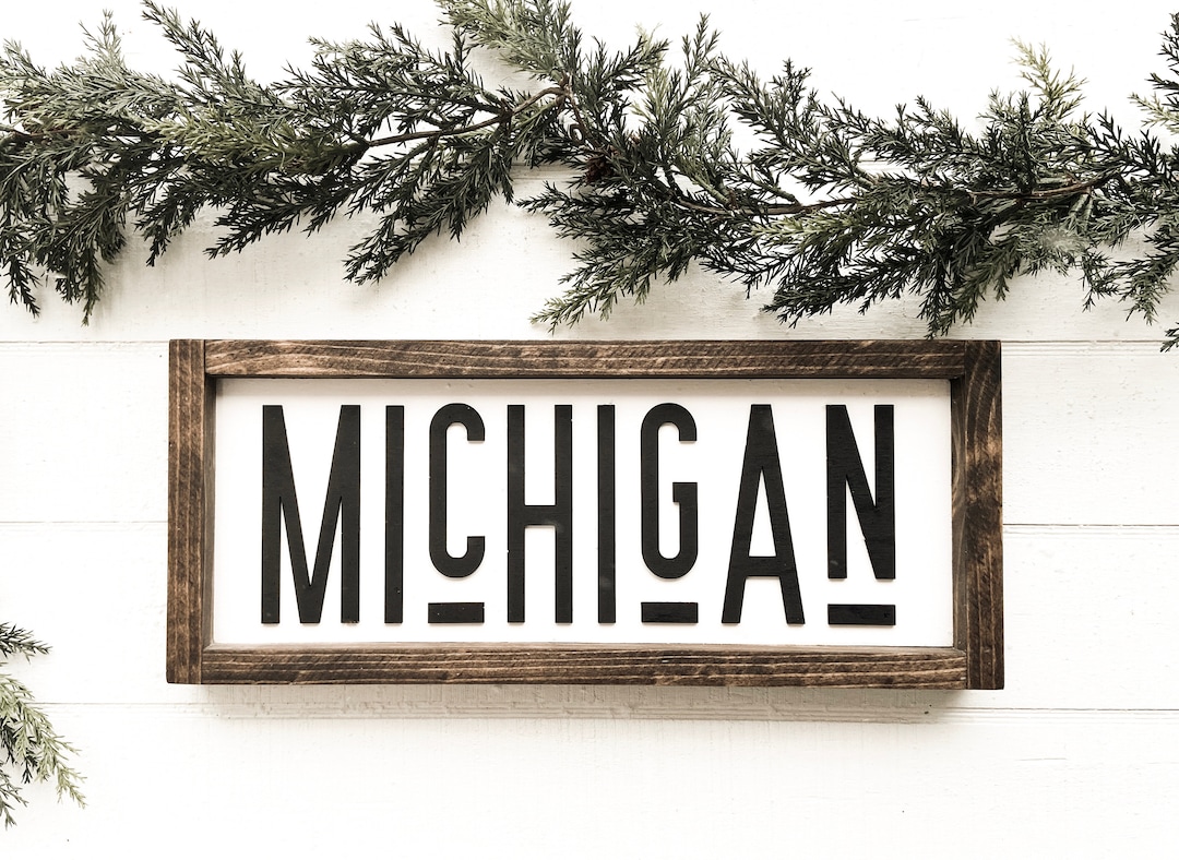 Michigan Sign | Street Style Sign | Laser Cut Words | 17.5"x7.5" - Etsy