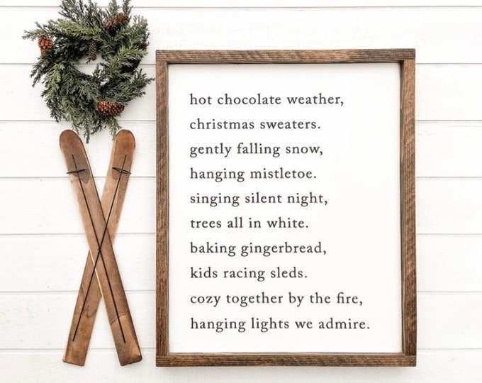 Hot Cocoa Weather | Winter Poem | Christmas Poem | 17.5" X 13.5" - Etsy