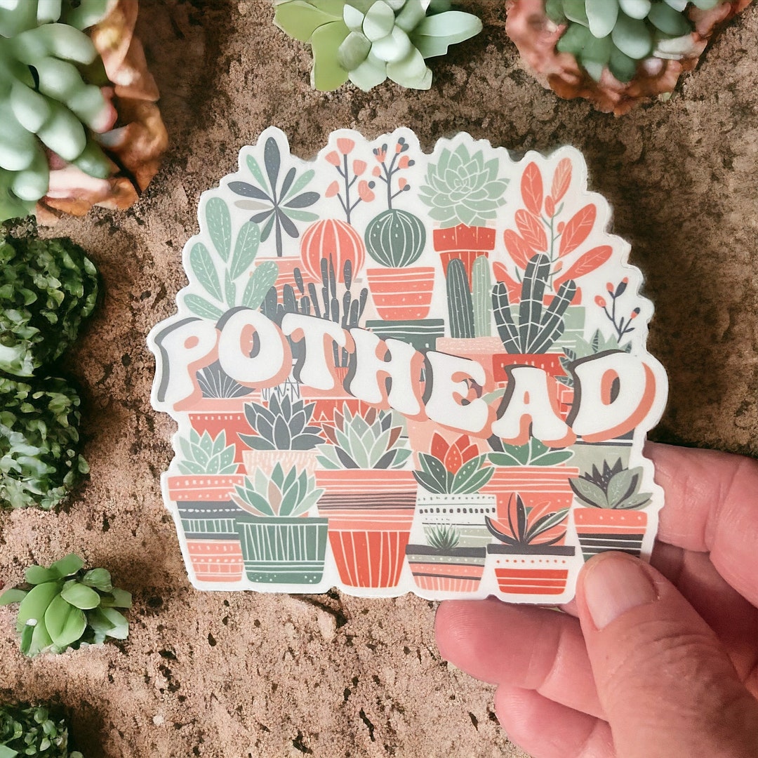 Pothead Sticker Plant Love Sticker 4 X 4 Vinyl Waterproof Sticker - Etsy