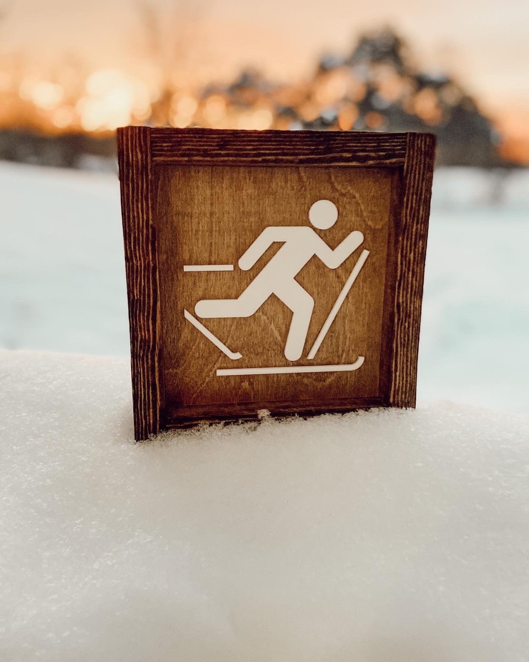 National Park Service Symbol Cross Country Skiing 7.5 X 7.5 Mini Sign ...