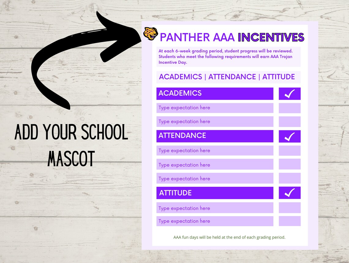 School Incentive Program Flyer Editable Template | Printable | ASB ...