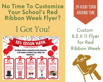 Red Ribbon Week Schedule Activity Flyer Printable for School | Etsy
