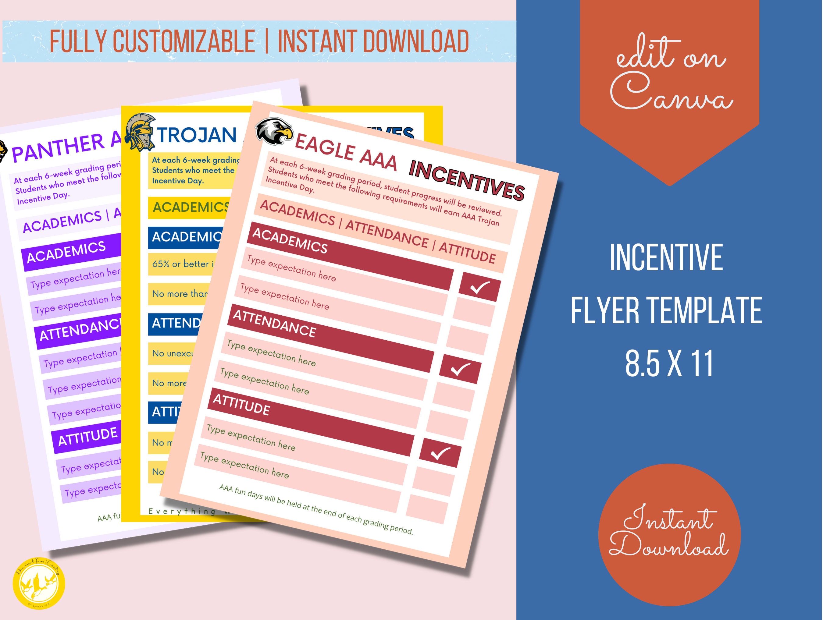 School Incentive Program Flyer Editable Template | Printable | ASB ...