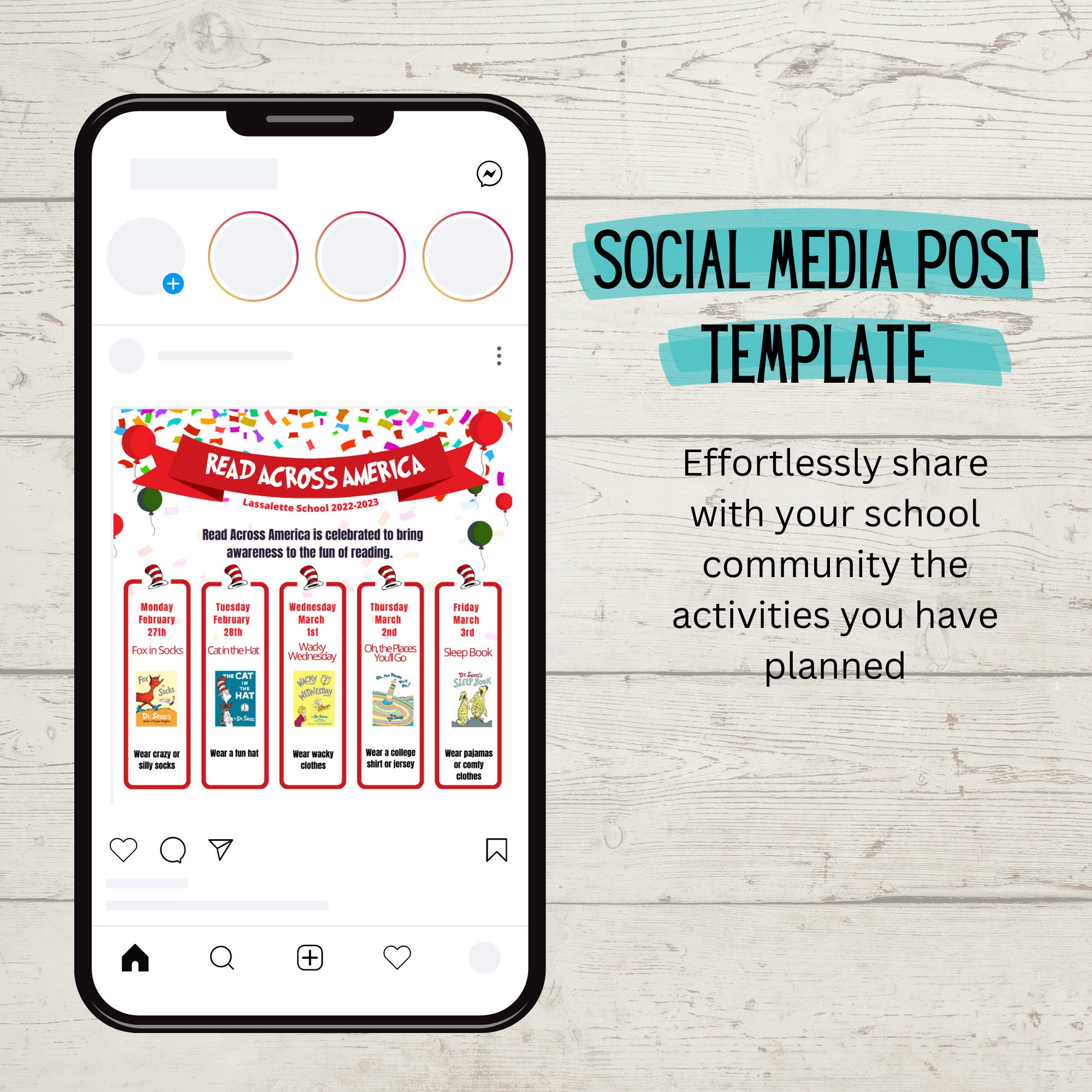 Read Across America Spirit Week Flyer Editable Activity Template ...