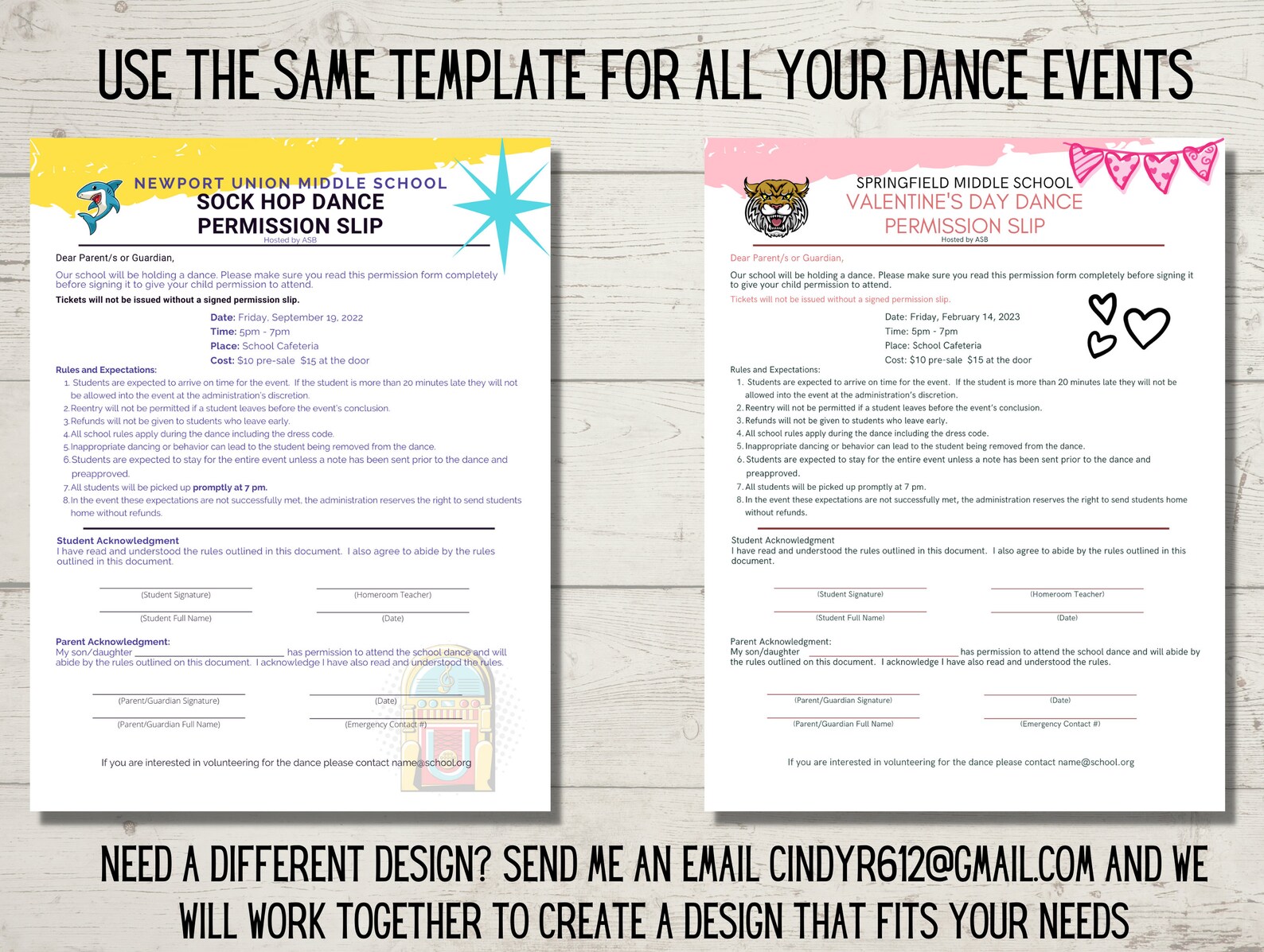 School Dance Permission Slip Form, Editable Template, Translated in ...
