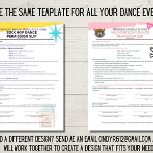 School Dance Permission Slip Form, Editable Template, Translated in ...