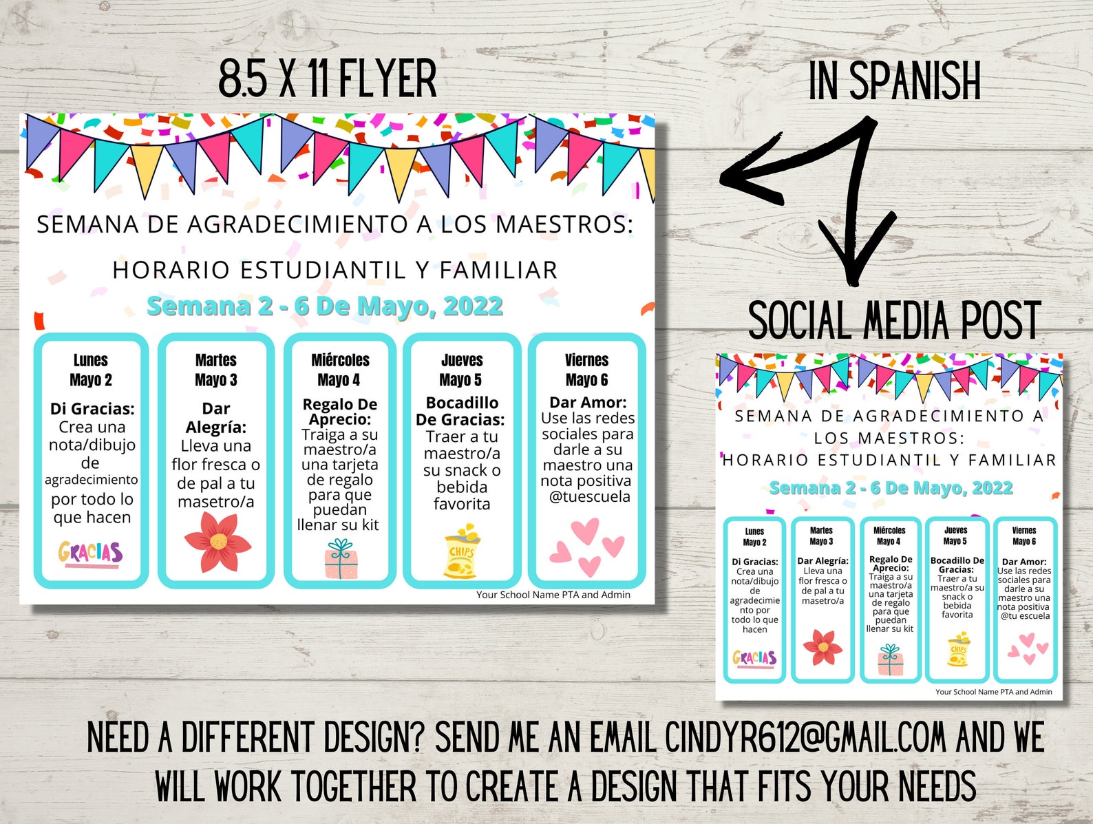 Editable Teacher Appreciation Week of Events Take Home Flyer | Etsy