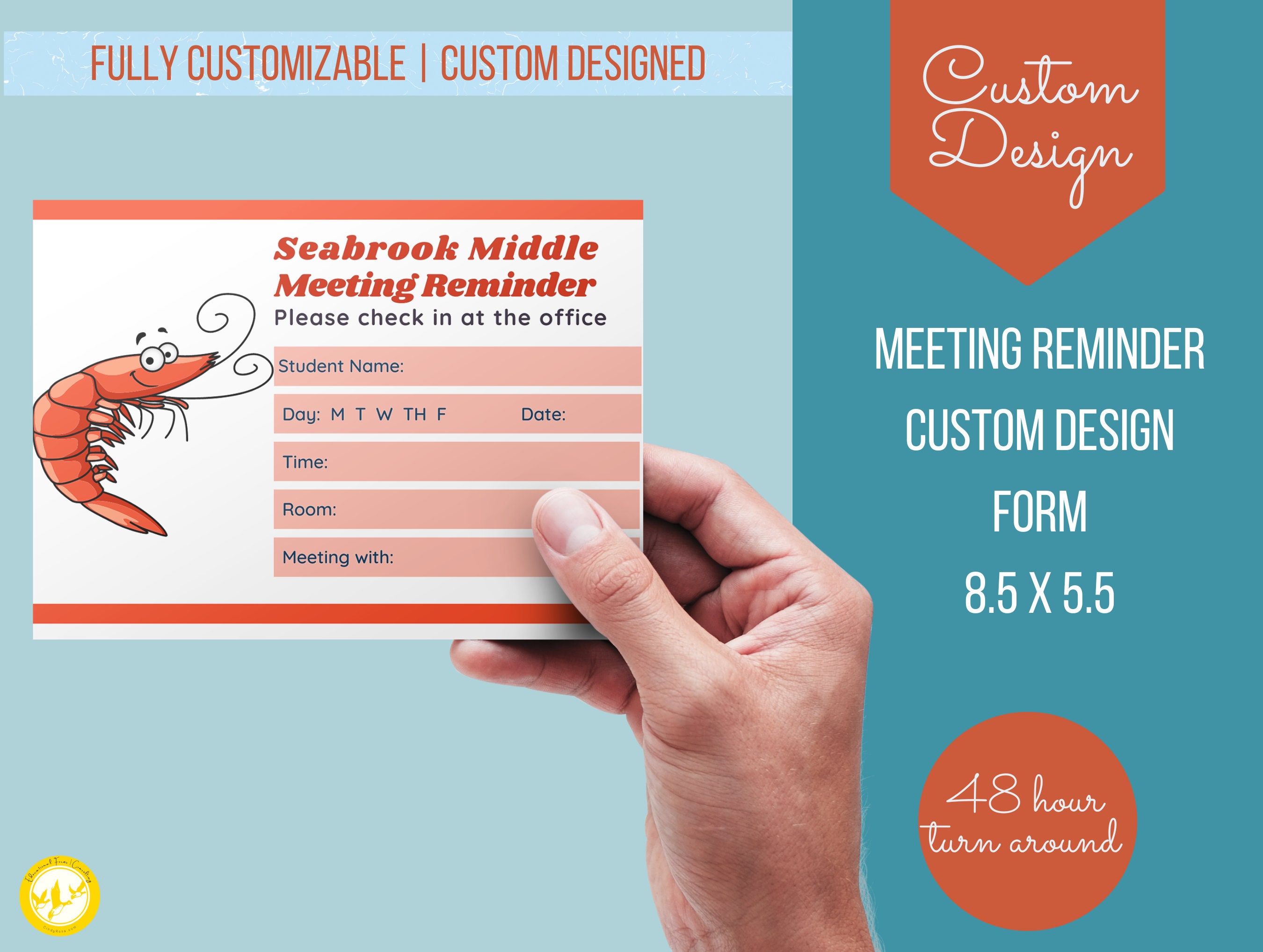 Customized Meeting Reminder Form: School Counselor | Teacher | School ...