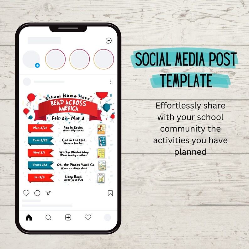 Read Across America Spirit Week Flyer, Spirit Week Template, Spirit ...