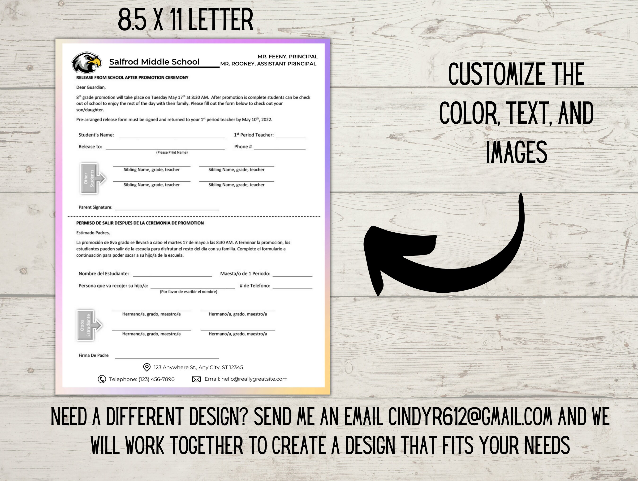 Front Office Parent Release Form School Permission Slip, Editable ...