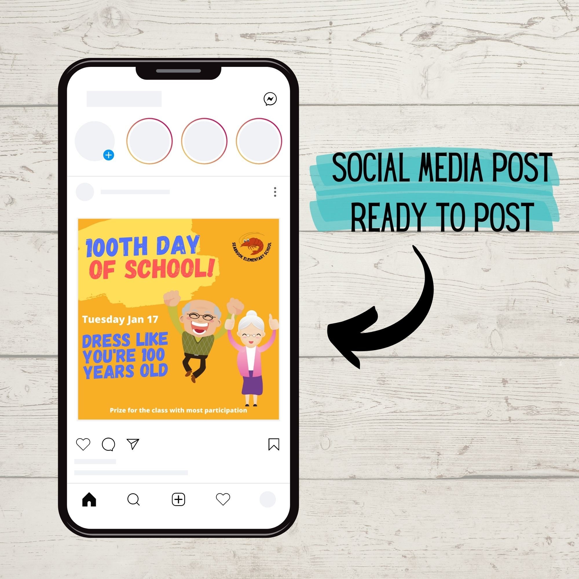 100th Day of School Editable Flyer and Social Media Template, Printable ...