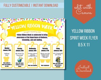 Red Ribbon Week Schedule Activity Flyer Printable for School | Etsy