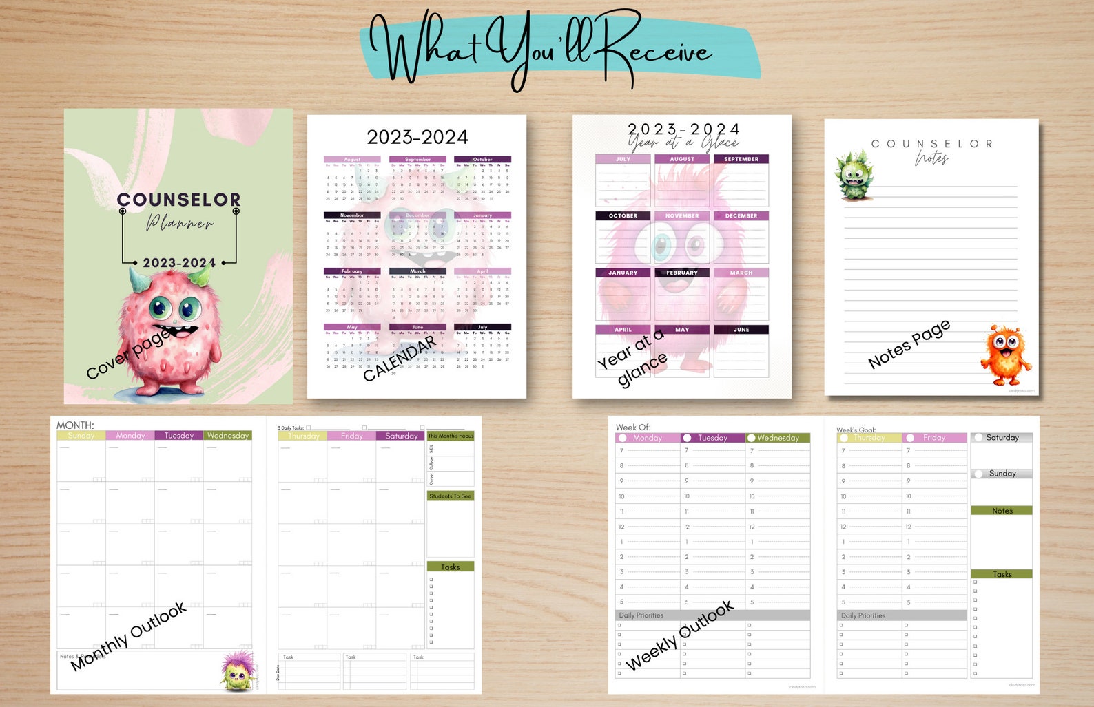 School Counselor Undated Planner 2023-2024, Counselors Printable ...