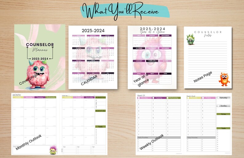 School Counselor Undated Planner 2023-2024, Counselors Printable ...