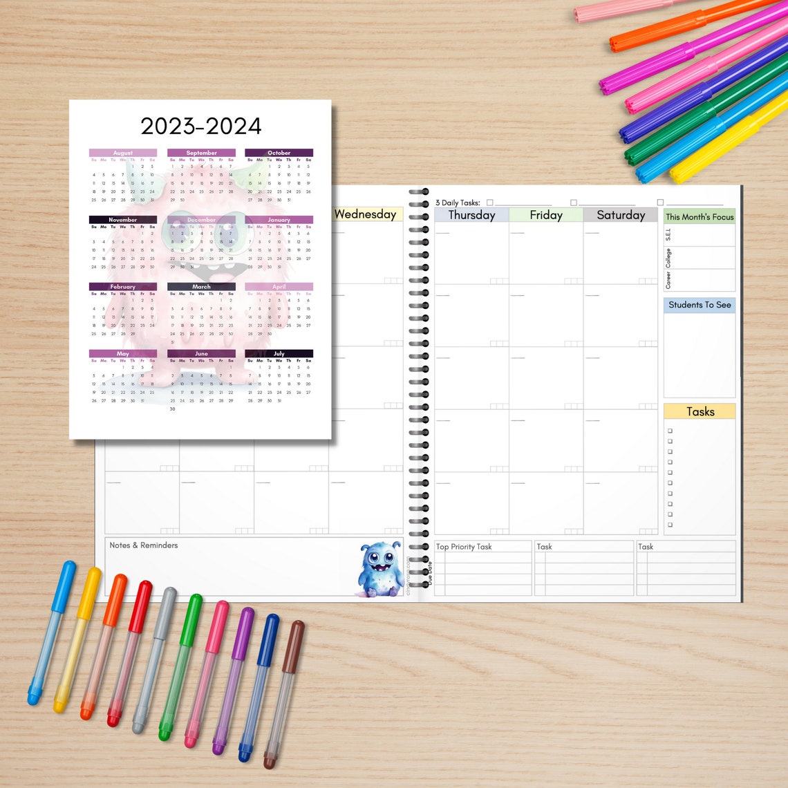 School Counselor Undated Planner 2023-2024, Counselors Printable ...