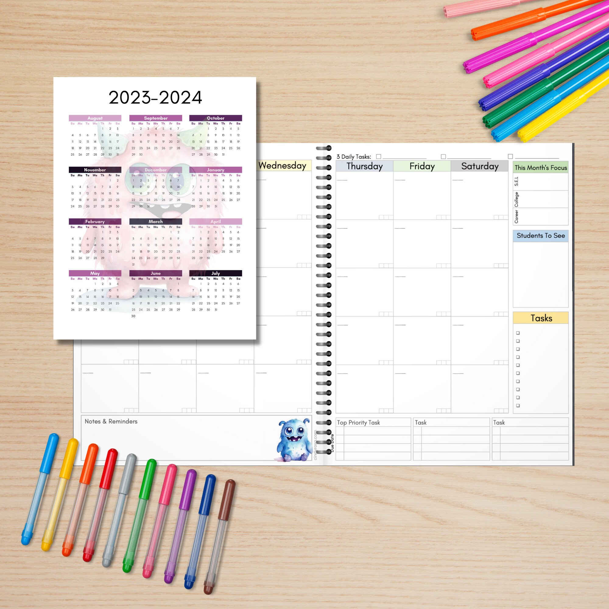 School Counselor Undated Planner 2023-2024, Counselors Printable ...