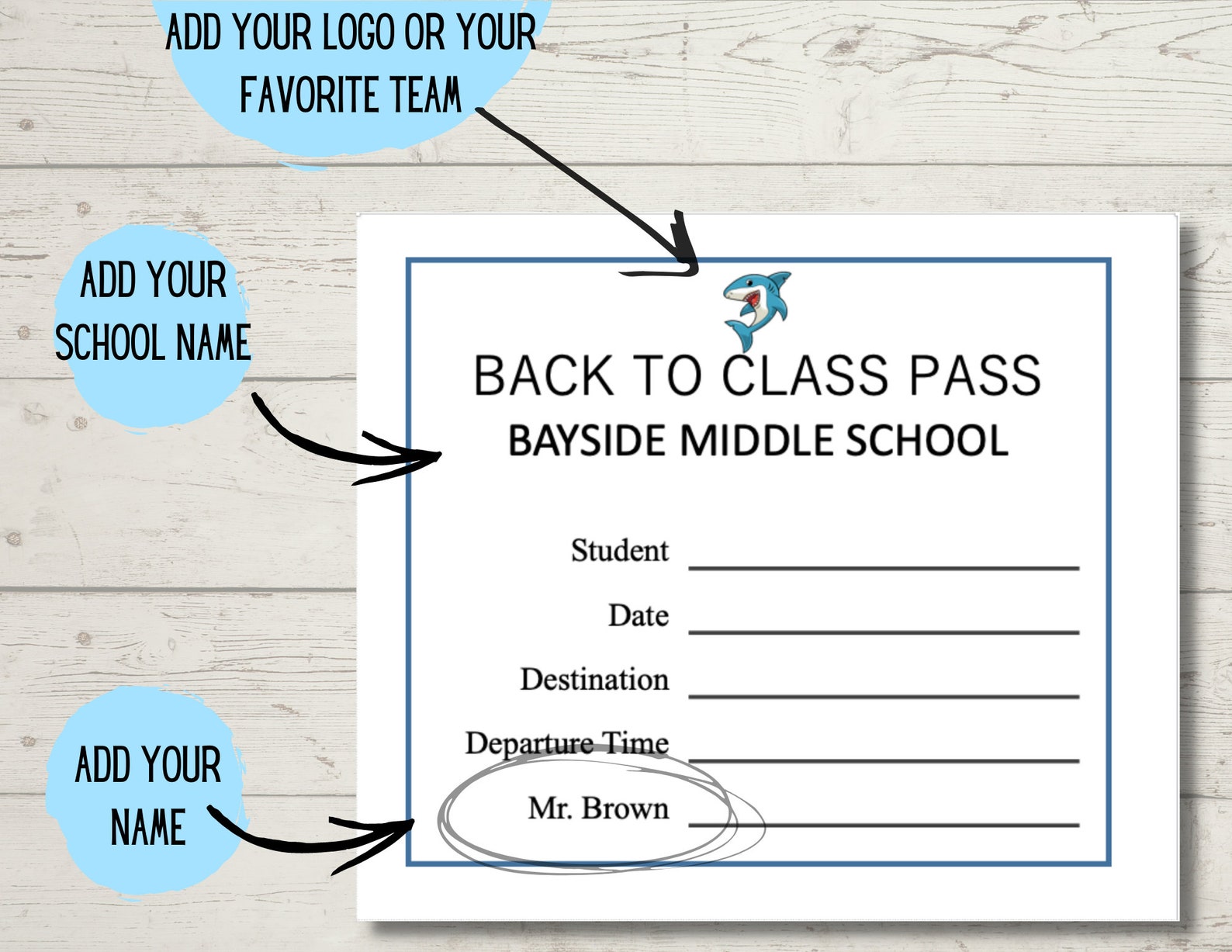 Customizable Back to Class Pass Counselor | AP | Principal | Nurse ...