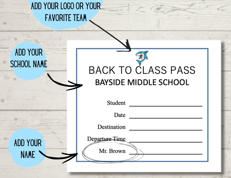 Customizable Back to Class Pass Counselor | AP | Principal | Nurse ...