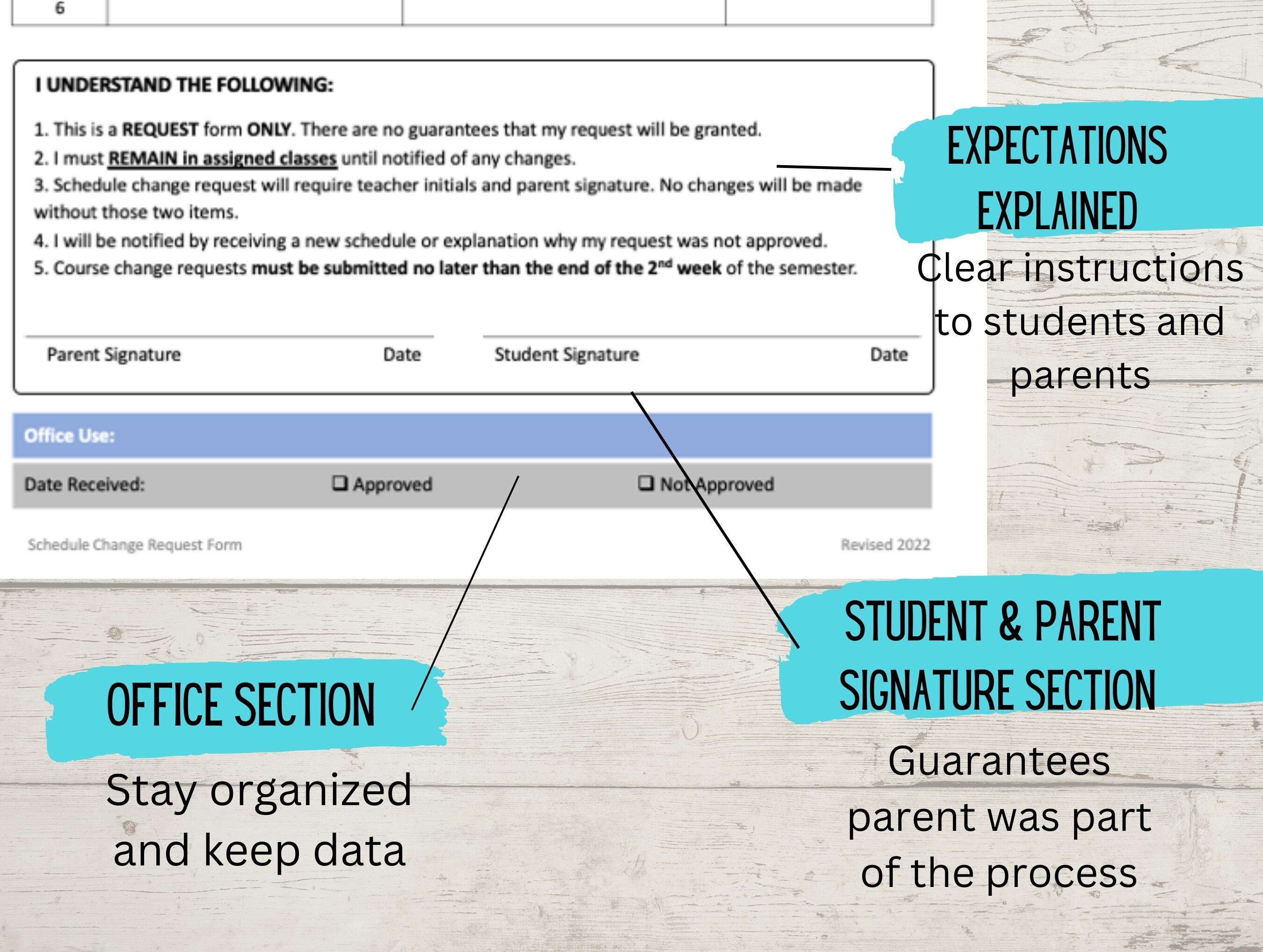 Schedule Change Request Form Template, Digital Printable | Middle ...