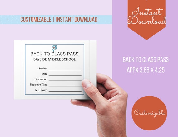 Template For School Office Pass