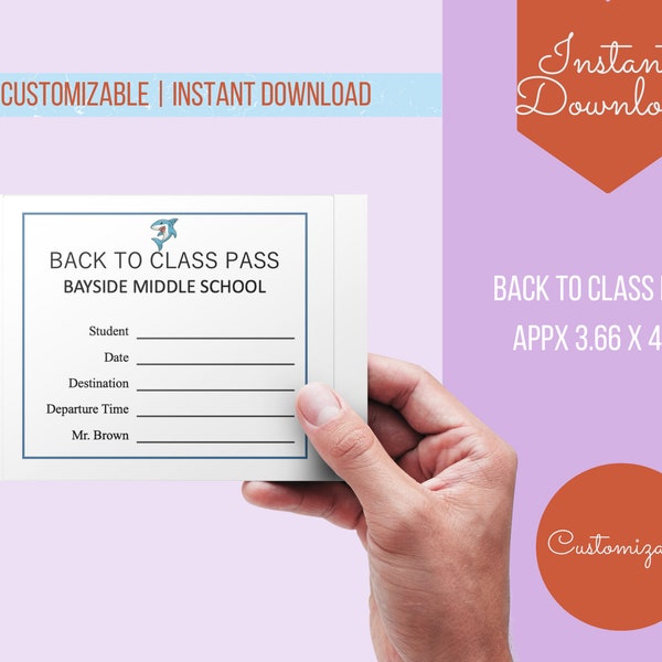 Nurse Pass Back to Class - Etsy