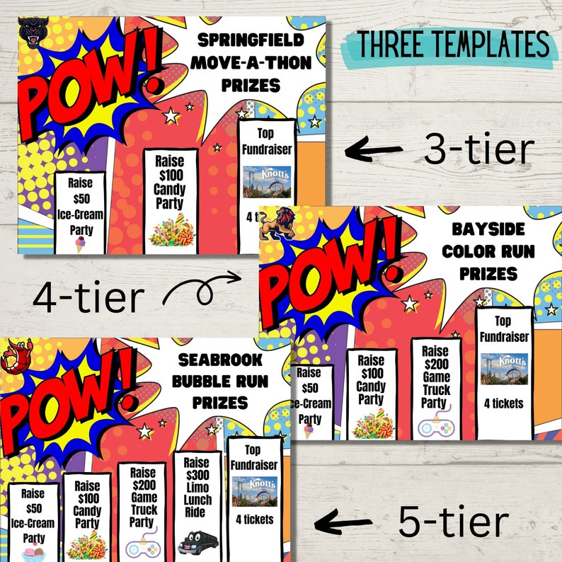 School Fundraiser Tier Prize Poster Template, Fundraising Poster, ASB ...