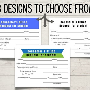 School Counselor Student Request Pass Form - Personalized for Educators ...
