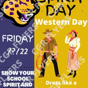 Spirit Day Activity Flyer Printable for the Whole School Year ASB | PTA ...