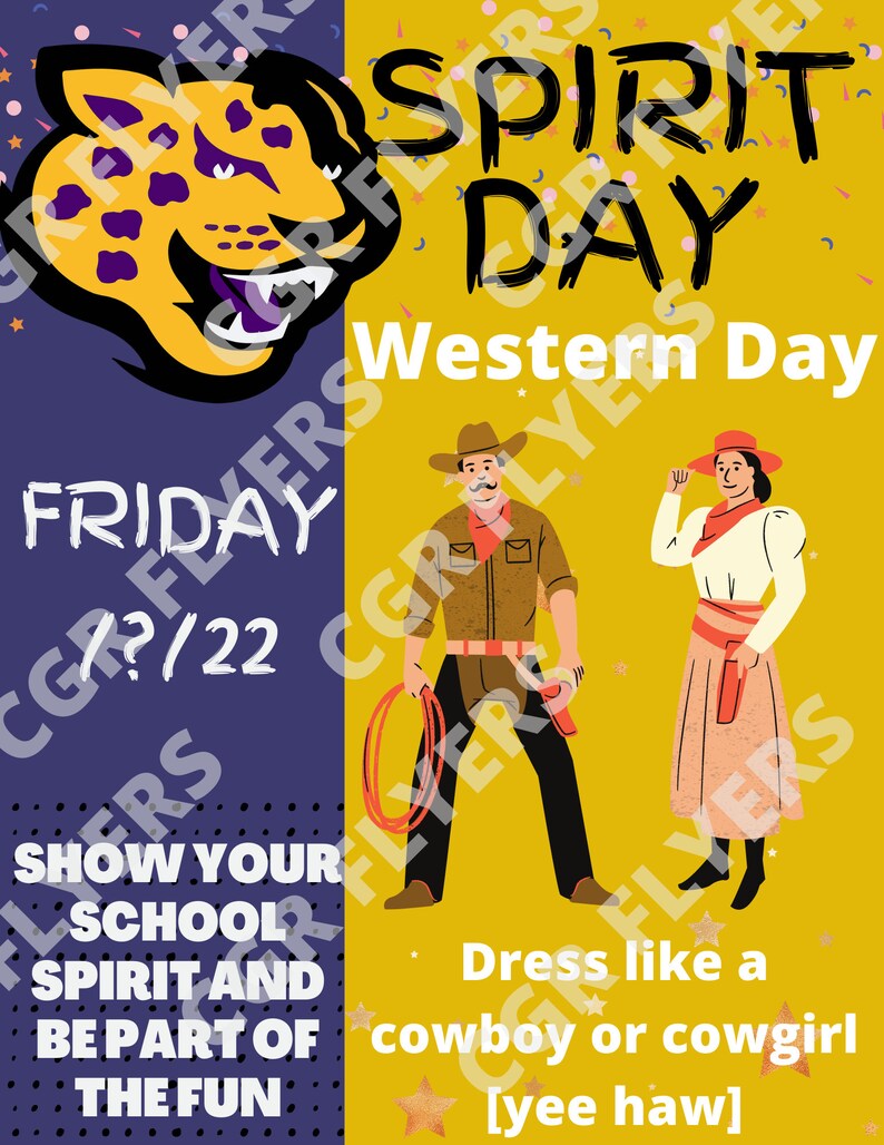 Spirit Day Activity Flyer Printable for the Whole School Year ASB | PTA ...