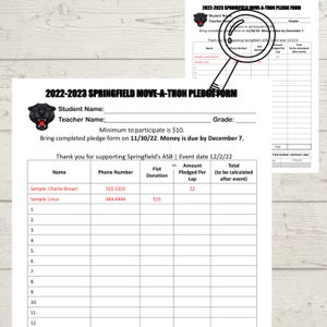 Editable School Fundraiser Form, Printable Fillable School Fundraising ...