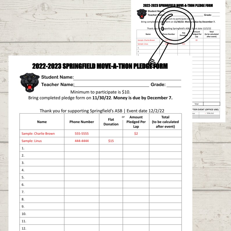 Editable School Fundraiser Form, Printable Fillable School Fundraising ...
