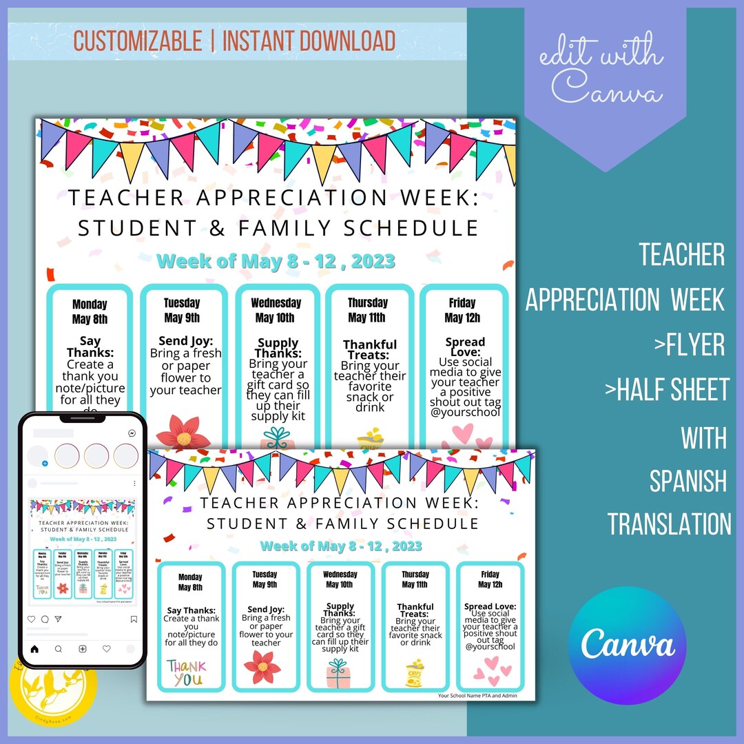 Teacher Appreciation Week Printable, Teacher Appreciation Week ...