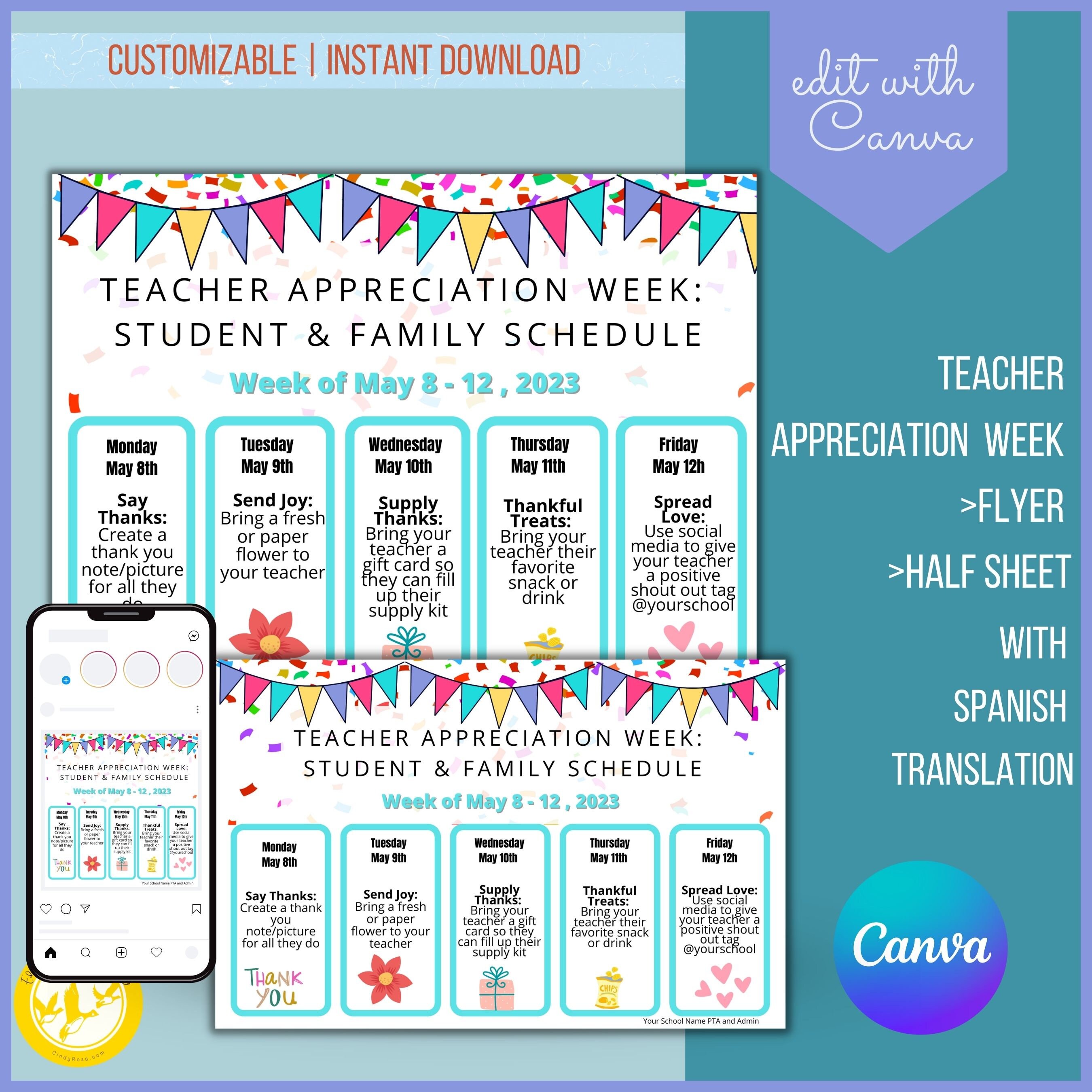 Teacher Appreciation Week Printable, Teacher Appreciation Week ...