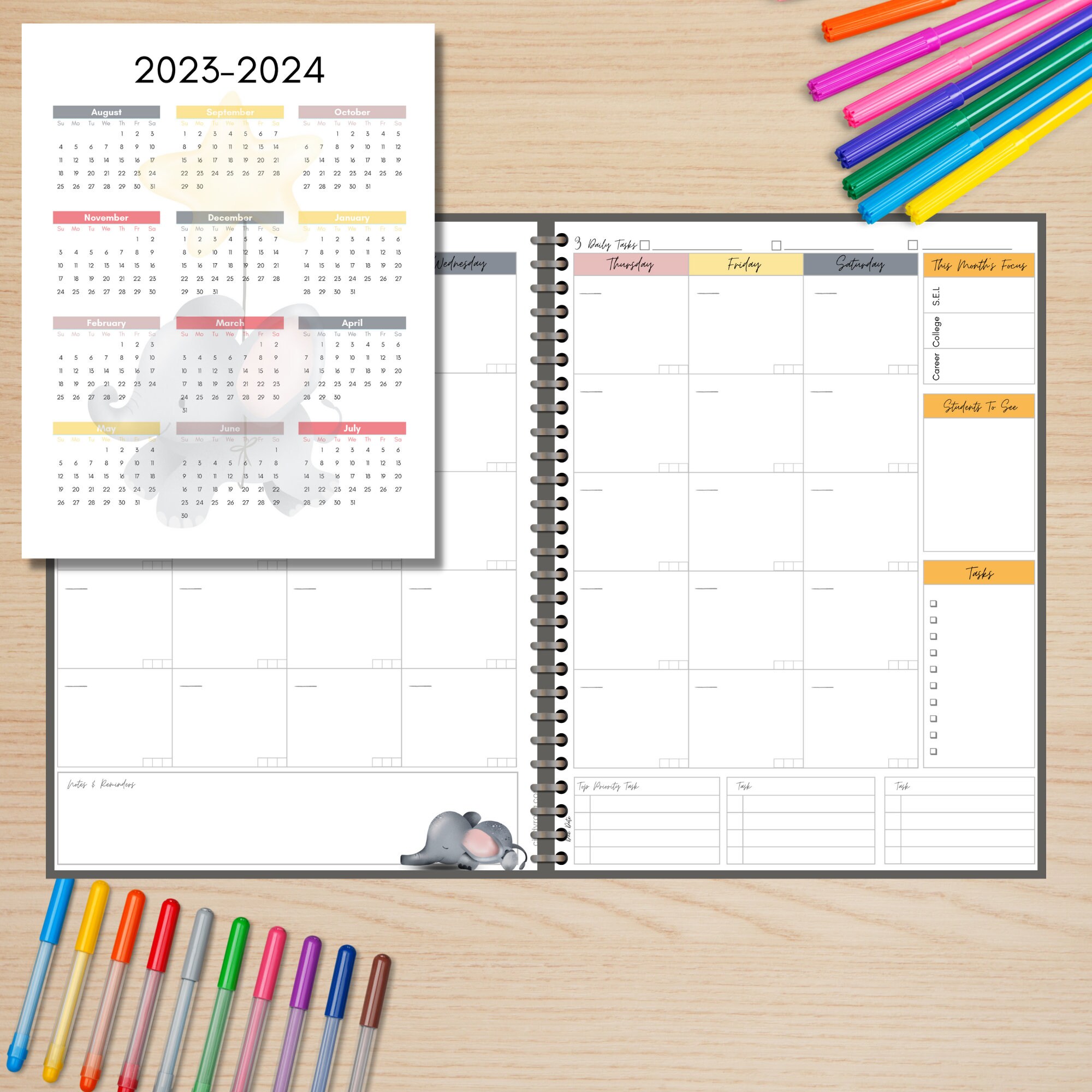 School Counselor Undated Planner 2023-2024, Counselors Printable ...
