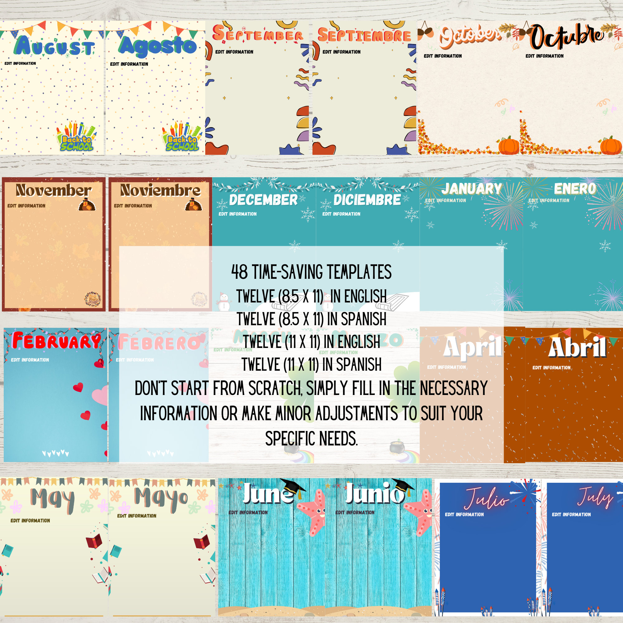 Editable Monthly Event Calendar Flyer Template, School Month Calendar ...