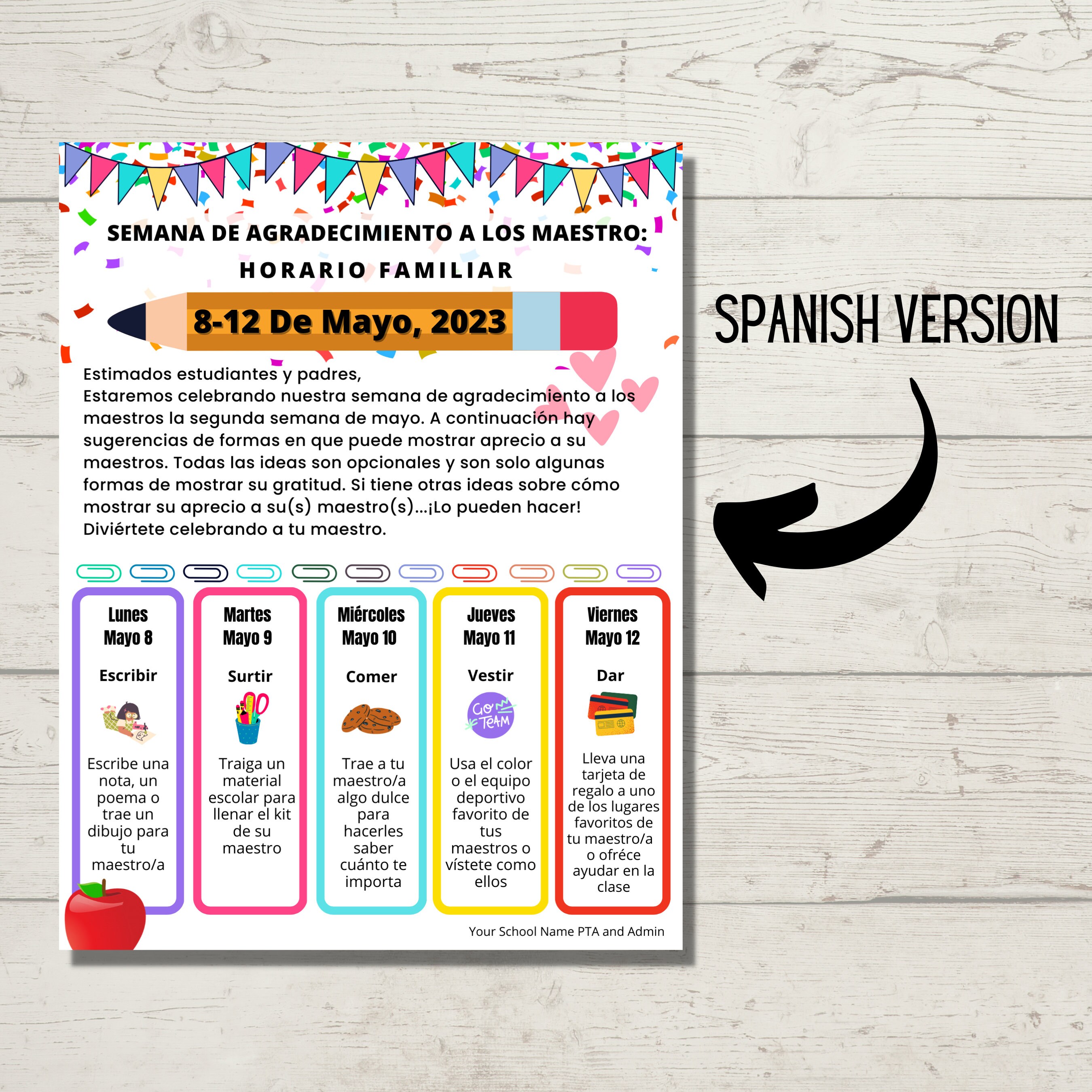 Editable Teacher Appreciation Family Newsletter, Printable Appreciation ...