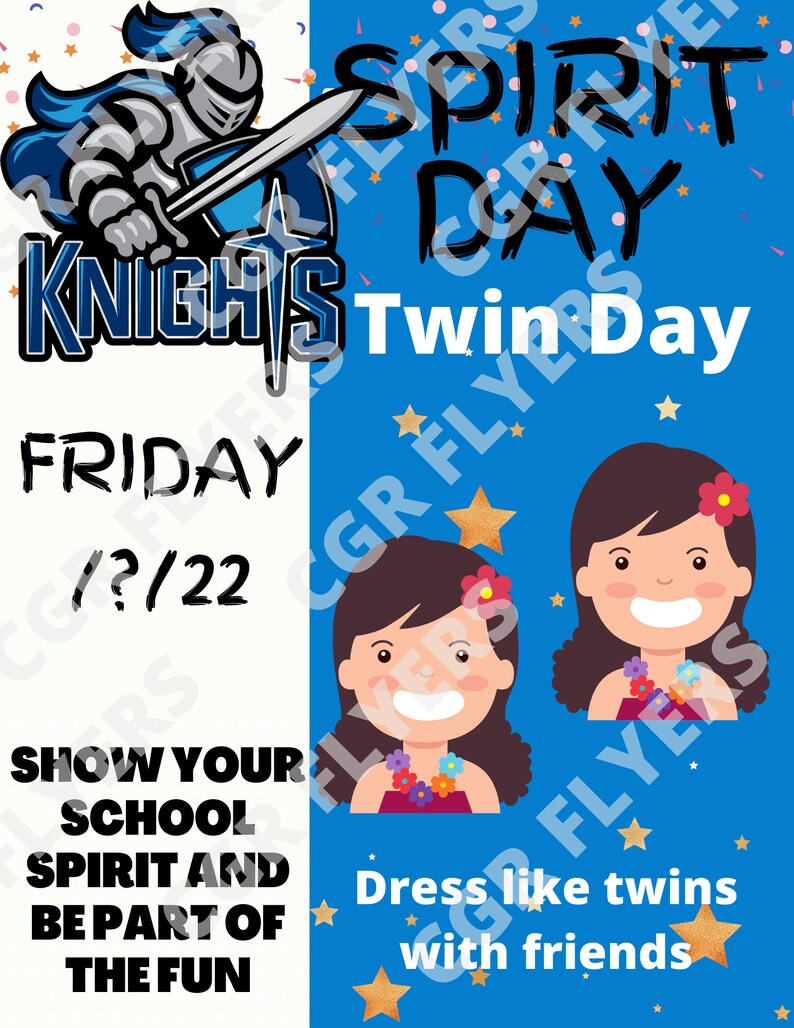Spirit Day Activity Flyer Printable for the Whole School Year ASB | PTA ...