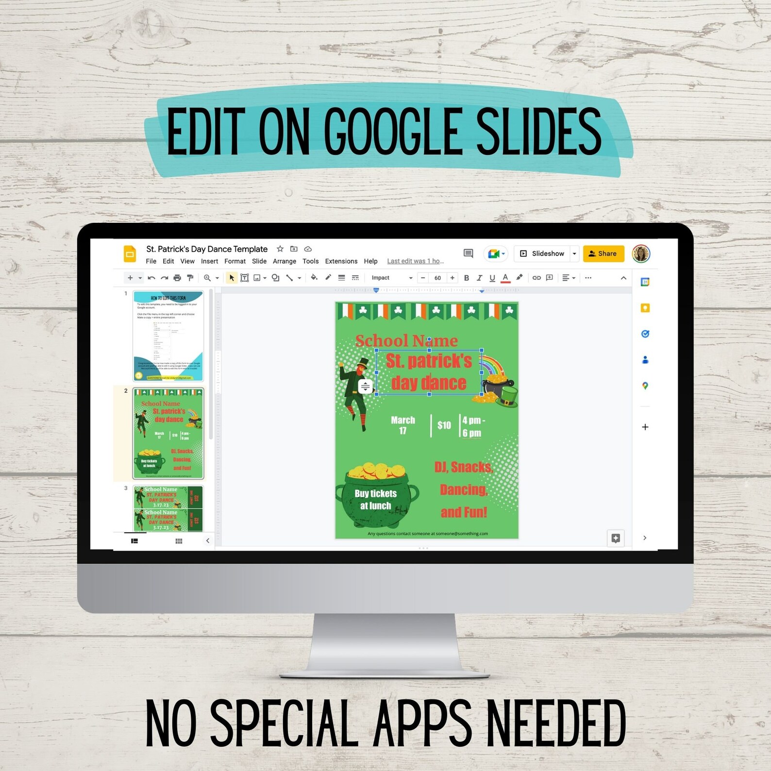 St. Patrick’s Day School Dance Editable Flyer, St. Patrick’s Day Poster ...