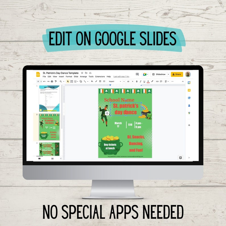 St. Patrick’s Day School Dance Editable Flyer, St. Patrick’s Day Poster ...