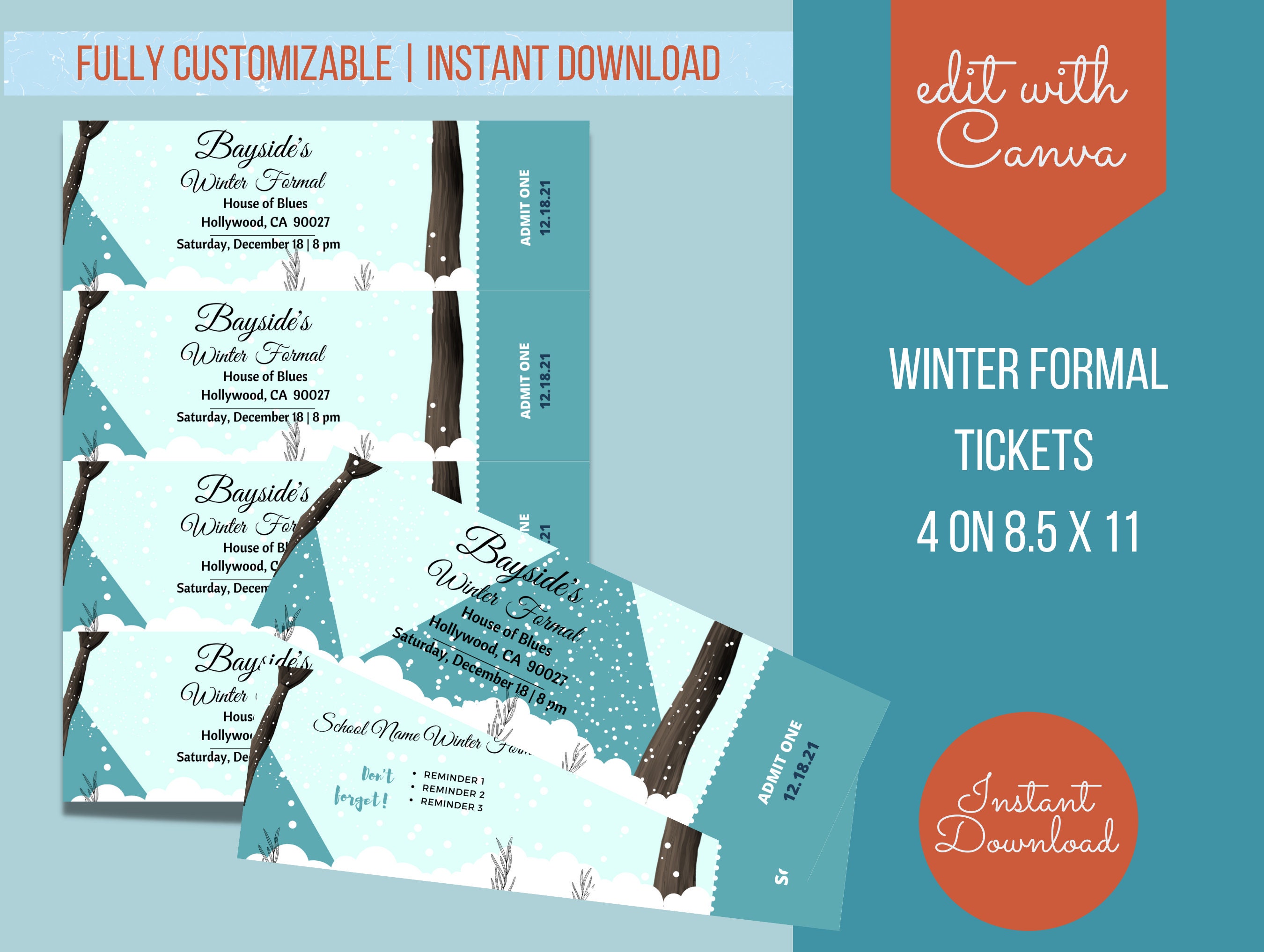 Formal Event Ticket Template