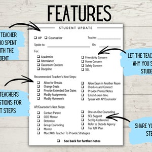 Student Meeting Update Notes Form for Counselors and Assistant ...