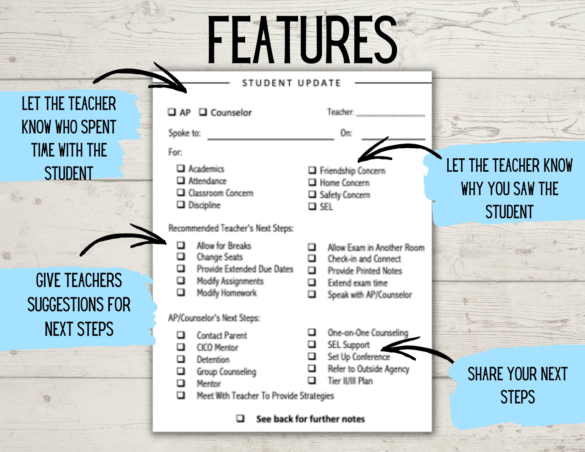 Student Meeting Update Notes Form for Counselors and Assistant ...