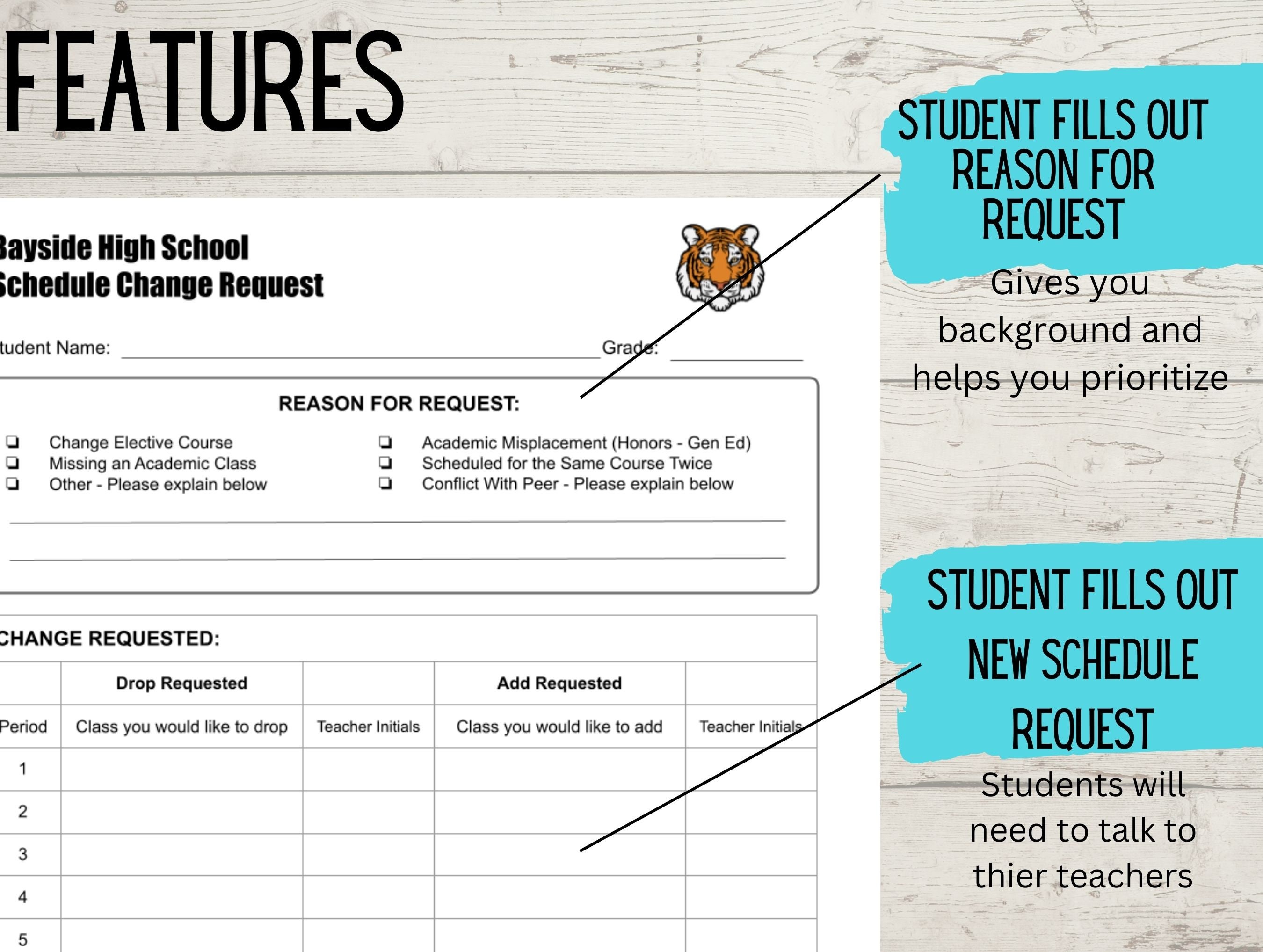 Schedule Change Request Form Template, Digital Printable | Middle ...