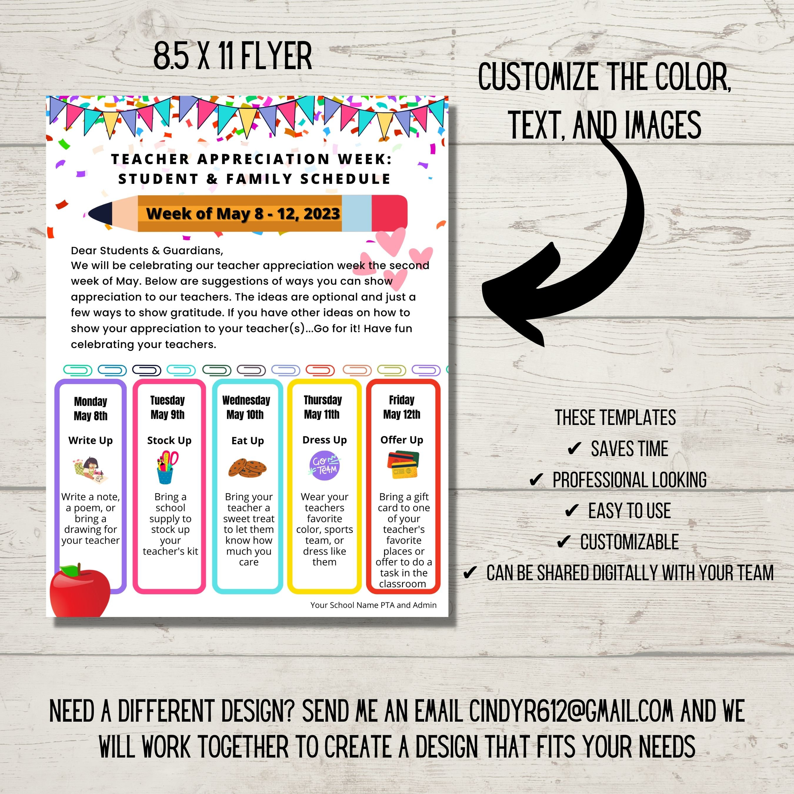 Teacher Appreciation Week Newsletter Template, Staff Appreciation Week ...